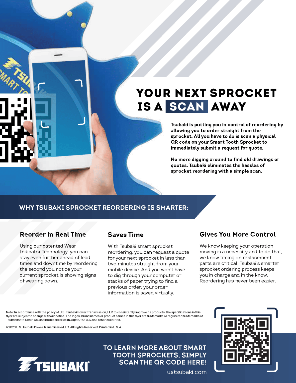 Smart Tooth QR Code Reordering Sheet - TSUBAKI POWER TRANSMISSION, LLC